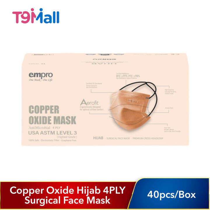 EMPRO Copper Oxide Hijab 4PLY Surgical Face Mask 40's | Lazada