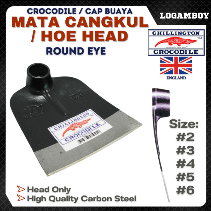 MATA CANGKUL HOE HEAD ROUND EYE STRAIGHT STEEL CAP BUAYA CHILLINGTON ...