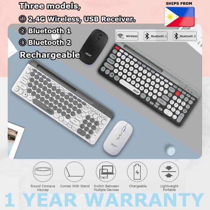 Rechargeable Keyboard Acer 2.4G Bluetooth Keyboard and Mouse Combo Set ...