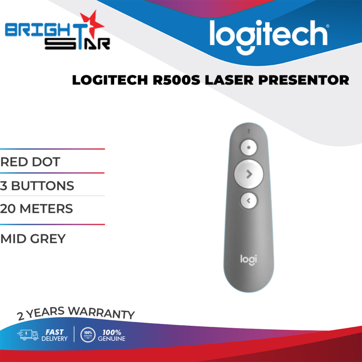 LOGITECH R500S LASER PRESENTOR / RED DOT / 3 BUTTONS / 20 METERS ...
