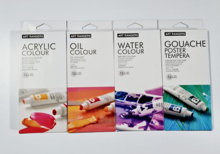 Art Ranger Paint Set (Acrylic/Oil/Gouache/Watercolor) 12pcs x 12ml tube ...