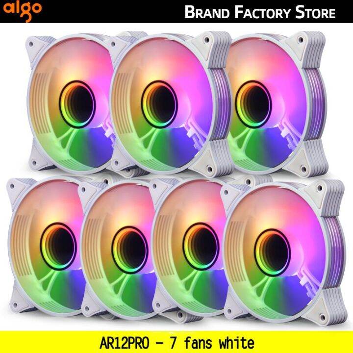 Aigo พัดลมเคสคอมพิวเตอร์สีขาว AR12PRO Ventoinha PC 120มม. พัดลม Rgb 4Pin PWM พัดลมทำความเย็น ...