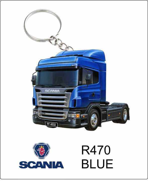 scania r470 truck blue highline long hauler lori kargo keychain 2d | Lazada