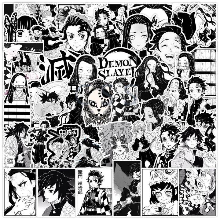 50Pcs/Set Mono-colored Demon Slayer Graffiti Waterproof Sticker ...