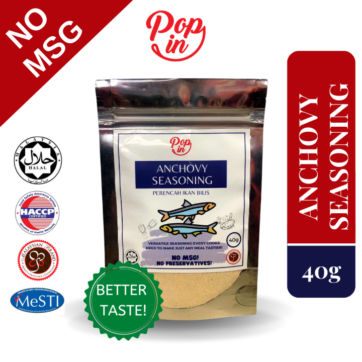 Pop-In Anchovy Seasoning 江鱼仔粉 Real Premium Seasonings No MSG Halal (40g ...