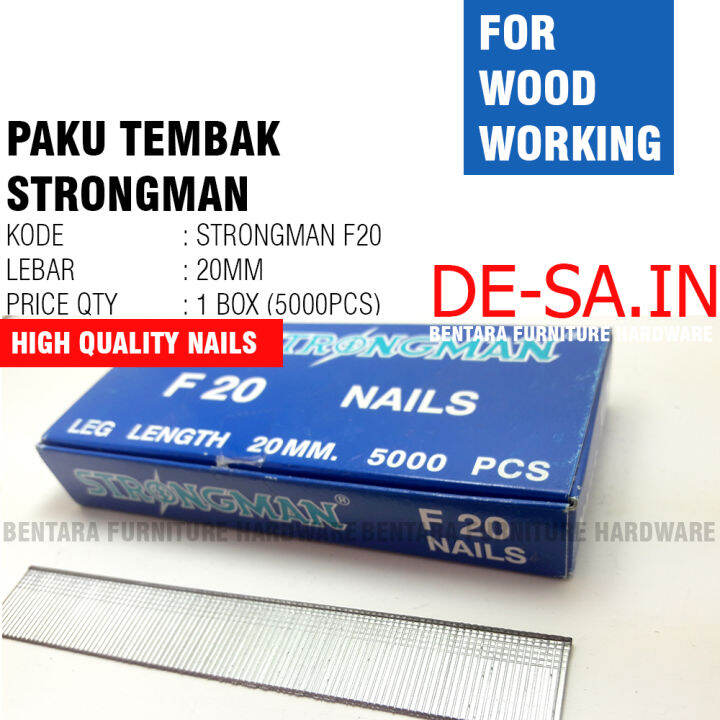 Strongman F20 - PREMIUM HIGH QUALITY Finish Nails Paku Tembak (1 Box ...