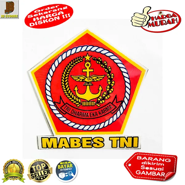 Stiker Mabes TNI Timbul / Stiker Motor Mobil Mabes TNI / sticker mabes ...