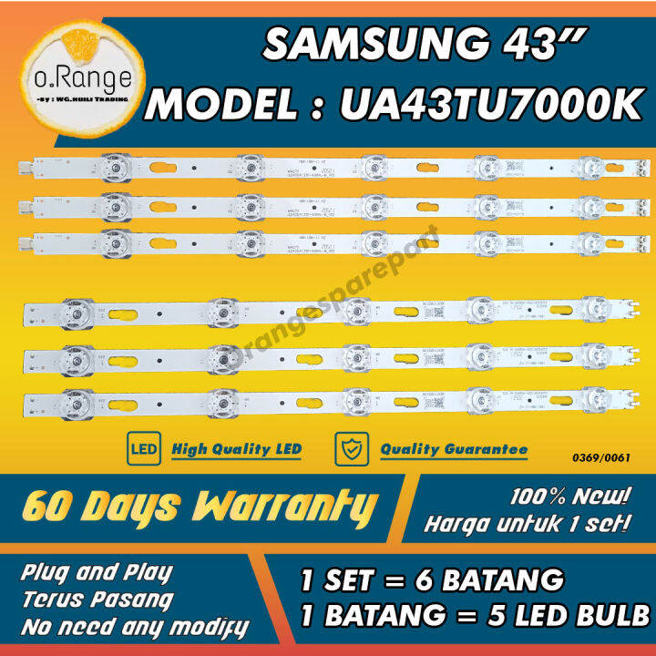 UA43TU7000K SAMSUNG 43" LED TV BACKLIGHT(LAMPU TV) SAMSUNG 43 INCH LED ...