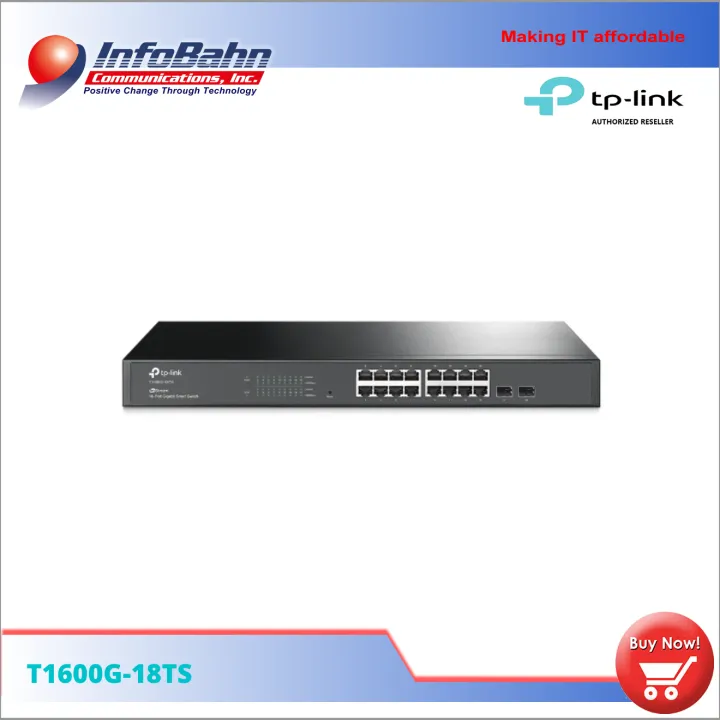 TP-Link JetStream16-Port Gigabit Smart Switch with 2 SFP Slots (TL ...