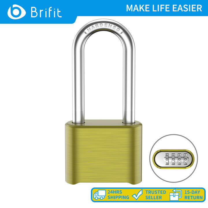 Brifit 4-Digit Heavy-duty Combination Lock 2.4-inch Long Release Buckle ...