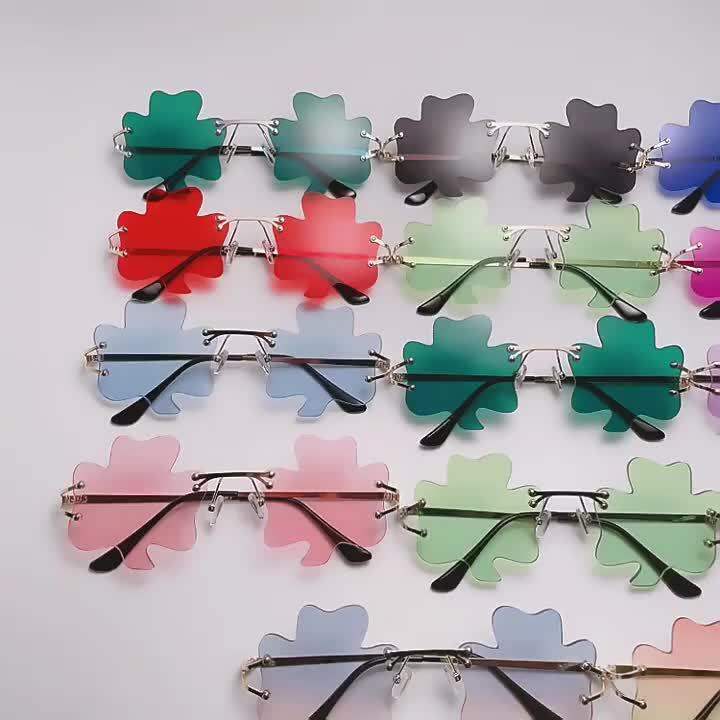 St. Patrick's Day Irish Clover Glasses LEAVES Green Elf Sunglasses ...