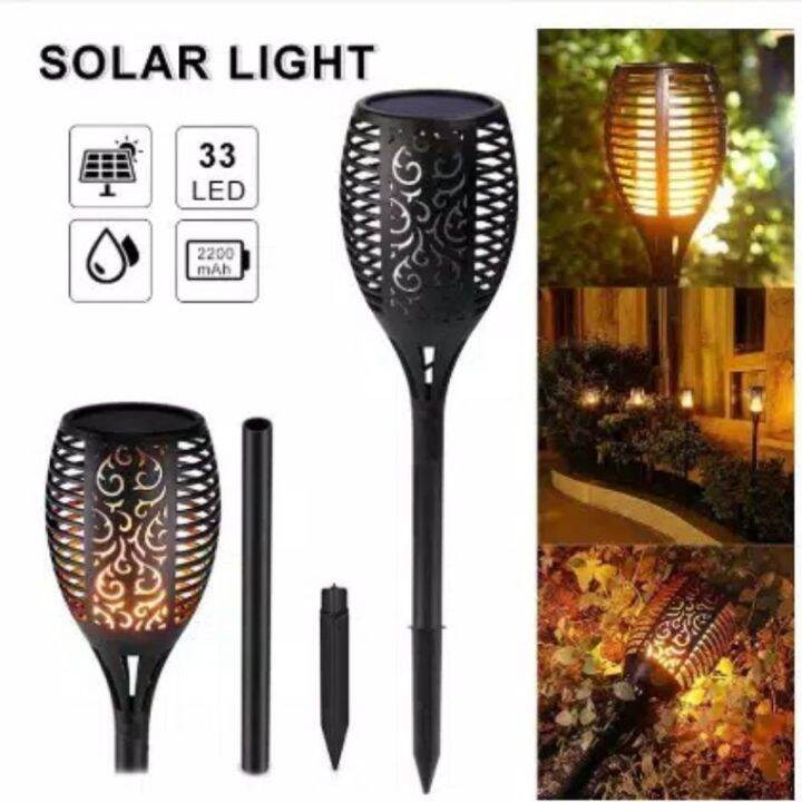 Lampu taman Solar Obor LED TANPA KABEL / Lampu Taman Obor Tenaga Surya ...