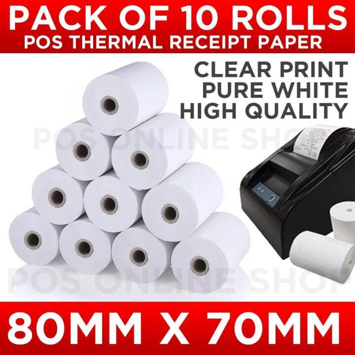 10 Rolls 80 mm by 70 POS GSM thermal paper UTAK EPSON XPRINTER | Lazada PH