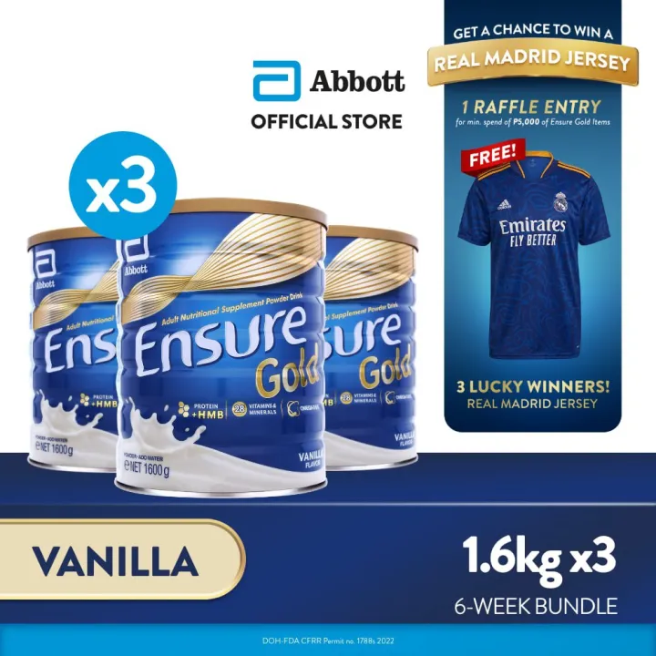 Ensure Gold HMB Vanilla 1.6KG For Adult Nutrition Bundle of 3 | Lazada PH