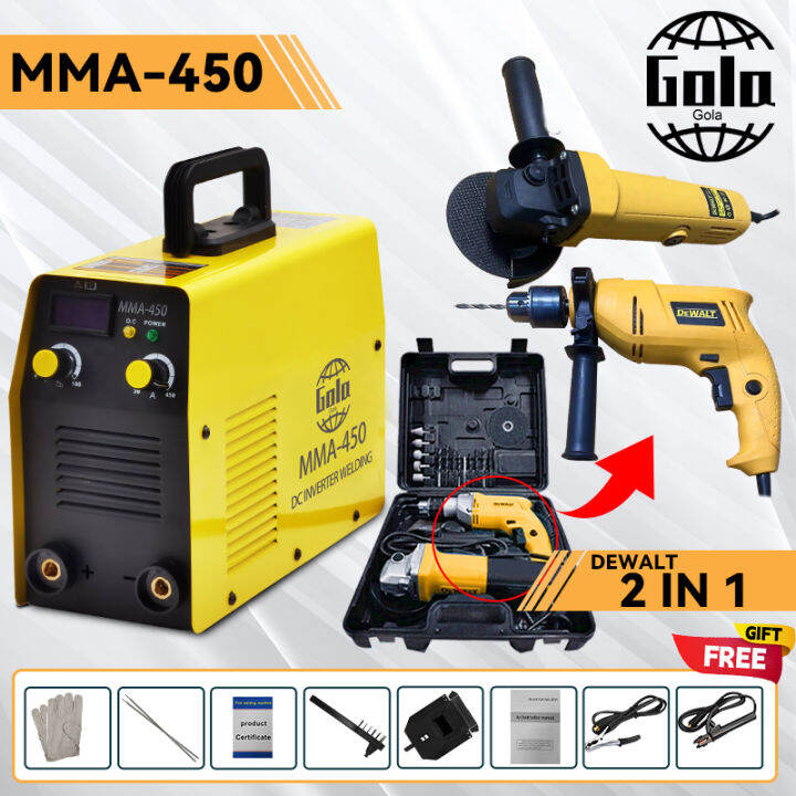 GOLA 3in1 MMA-450 Portable IGBT Inverter Welding Machine+DeWALT ...