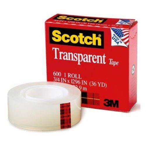 3M Scotch Premium Transparent Tape Refill 600 19mm x 32.9m, Home ...