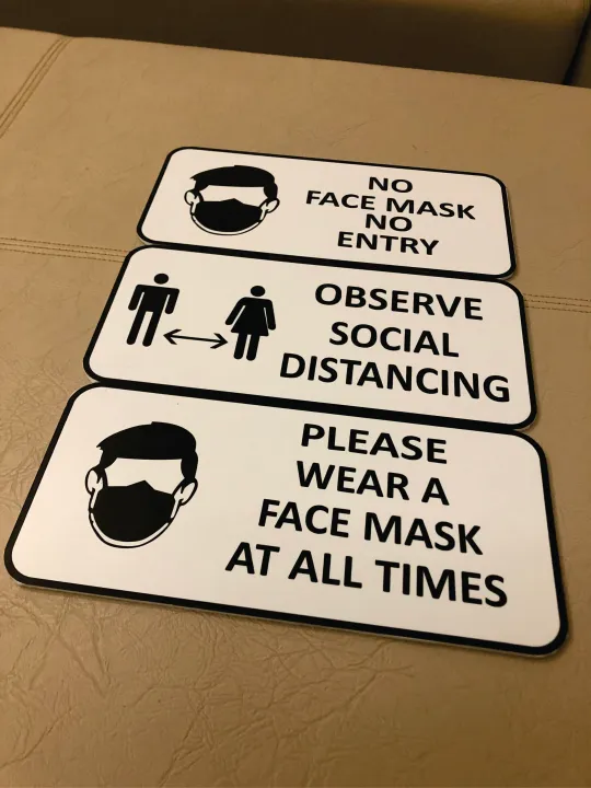 Anti Covid plastic sign No Face mask no entry social distancing | Lazada PH