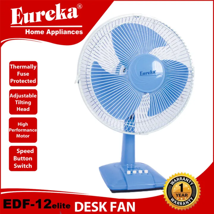 Original Eureka Desk Fan EDF-12 Elite 3 blades Push and Pull Oscillating High Performance Motor ...
