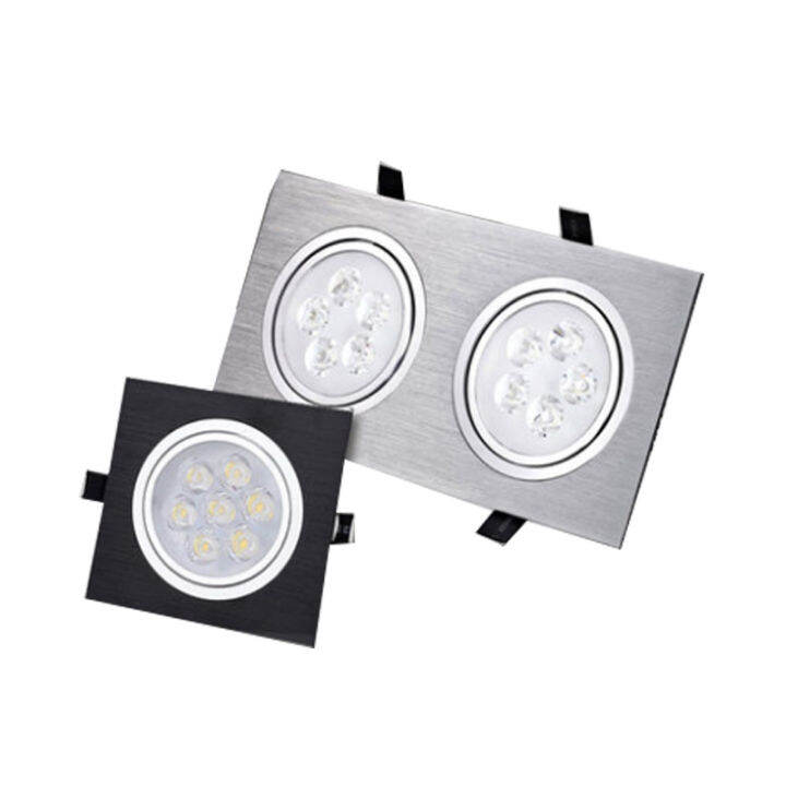 Square LED Recessed Downlights 14W/10W/7W Aluminum Angle adjustable ...