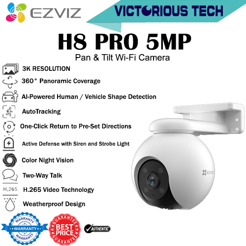 EZVIZ H8 Pro 5MP Two-way talk and Night Vision with Auto tracking ...