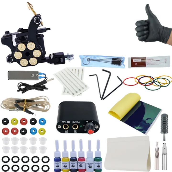 Stand-alone Professional Small Tattoo Machine Set Beginner Practice ...