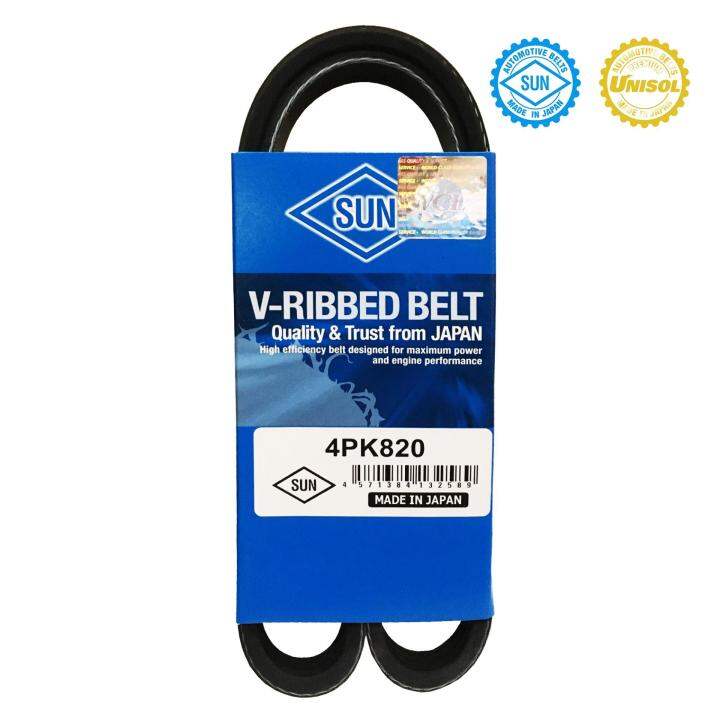 SUN V-Ribbed Belt 4PK820 for Toyota Corolla 1300 (2E) 1993-2002 ...