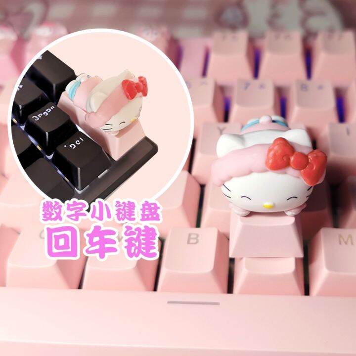 【Miss qi's keycap】 Hello Kitty Personality CartoonCap Mechanical ...
