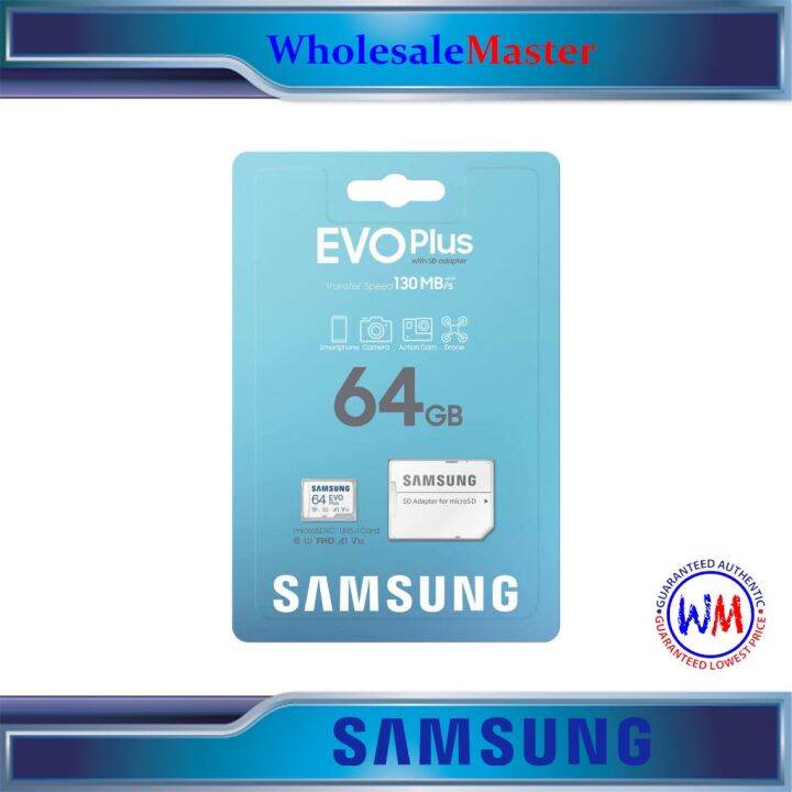 Samsung EVO Plus Micro SDXC 64GB 130MB/s MB-MC64KA 2021 version | Lazada PH