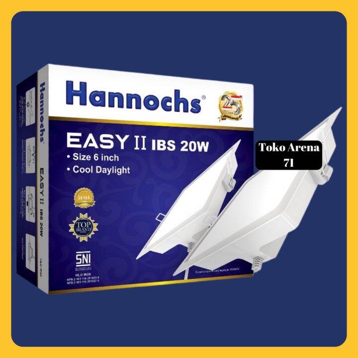 Lampu Hannochs Downlight LED EASY II 20W 20 Watt IBS Kotak Cahaya Putih | Lazada Indonesia