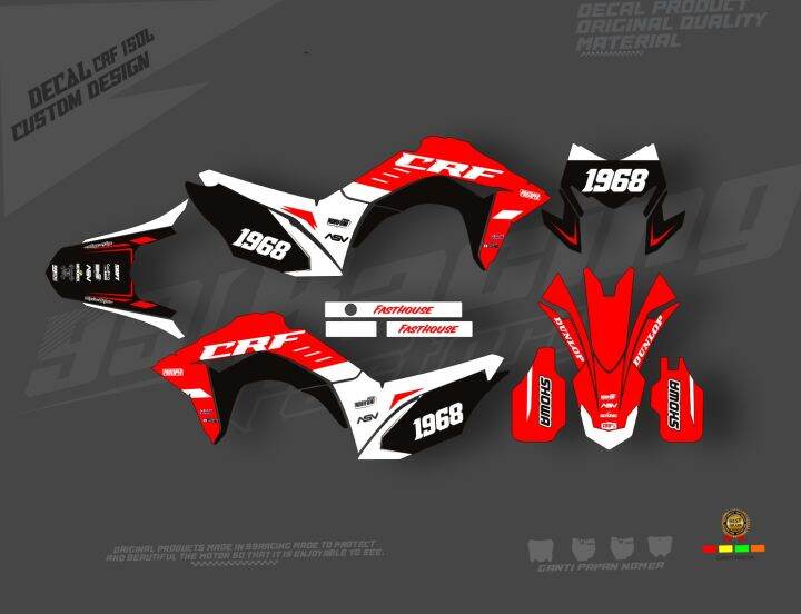 DECAL CRF 150L MERAH PUTIH BISA REQUEST NAMA DAN NOMOR | Lazada Indonesia