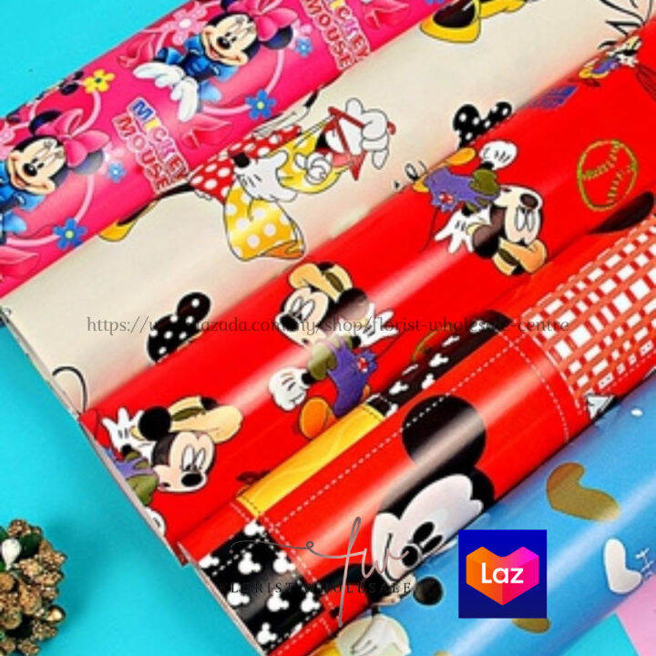 50 PCS PRESENT GIFT WRAPPING PAPER / CARTOON GIFT WRAPPER / MICKEY ...