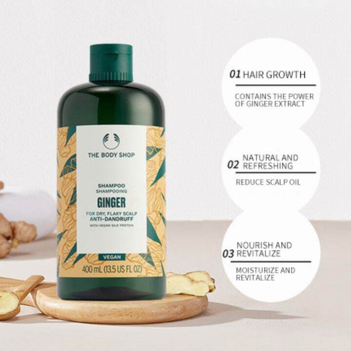 The Body Shop Ginger 400ml Anti-Dandruff Shampoo ginger Hair Loss Baldness hair care growth ...