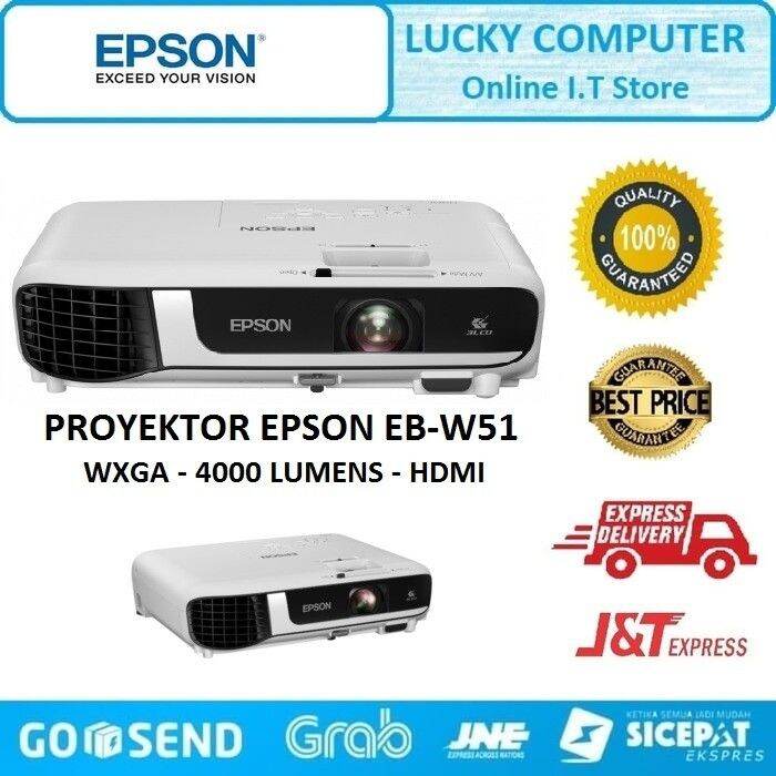 Proyektor EPSON EB-W51 EB W51 WXGA 4000 Ansi lumens HDMI | Lazada Indonesia