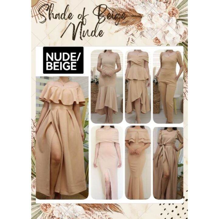 NUDE/BEIGE GRADUATION/ENTOURAGE/ FORMAL DRESSES | Lazada PH
