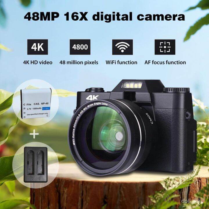 4K digital camera 48mp kids camera 16x zoom retro miniature SLR camera ...