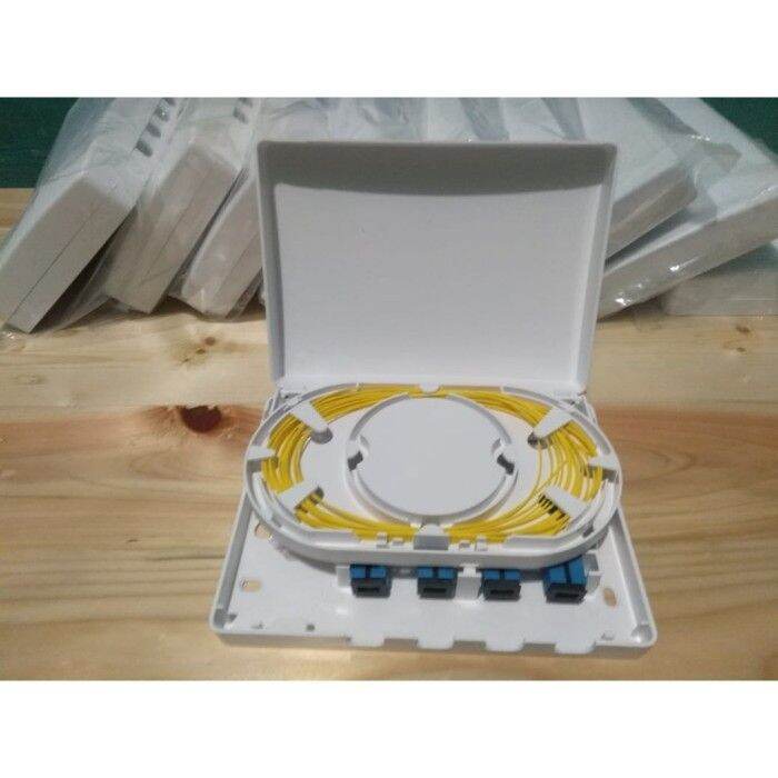 Roset 4 Core/ODP 4 Core lengkap adapter dan pigtail | Fiber Optic ...