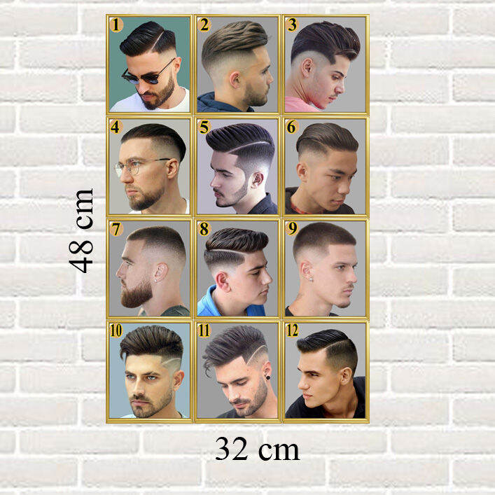 POSTER BARBER SHOP DAN PANGKAS RAMBUT GAYA TERBARU..ukuran 31 x 48 cm ...