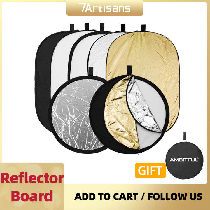 AMBITFUL 5in1 Reflector Board 60CM 80CM 110CM 80x120CM Silver White ...