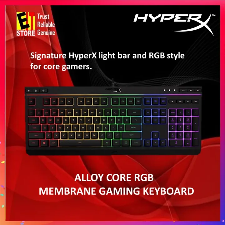 KINGSTON HYPERX ALLOY CORE RGB - MEMBRANE GAMING KEYBOARD (HX-KB5ME2-US ...