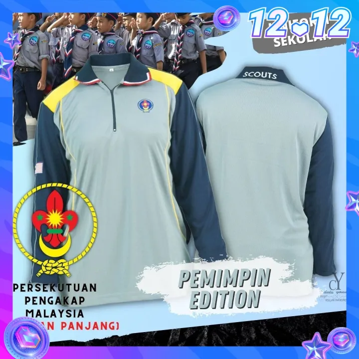 CY 172709 (LENGAN PANJANG) SCHOOL UNIFORM T.SHIRT SCOUT PENGAKAP ...