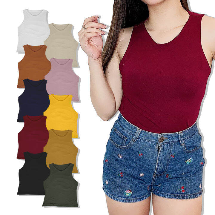 BONITA Sleeveless Sando Slim Fit Crop Top Women Tops | Lazada PH