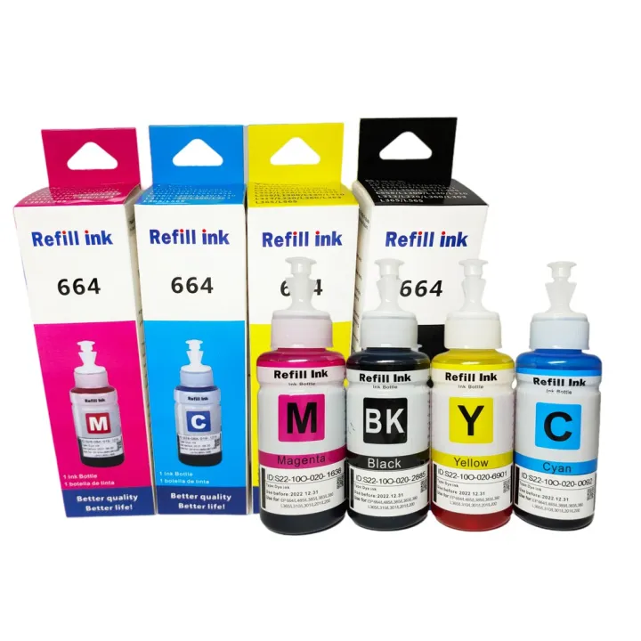 Premium 664 Black Ink Refill Ink 70ml Compatible For Epson L Series ...