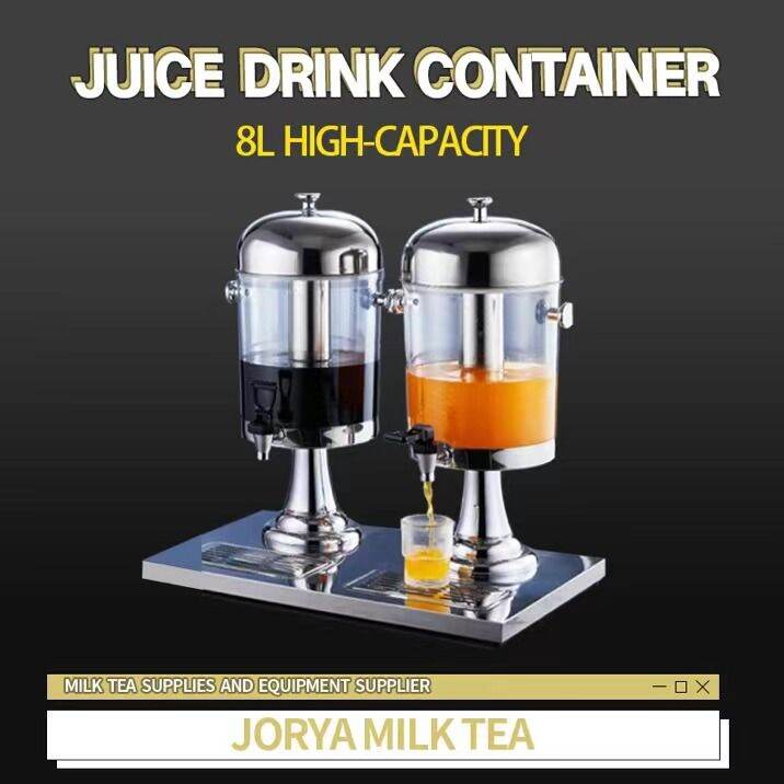 8L Single Juice Dispenser STAINLESS STEEL Drink Container With Ice ...