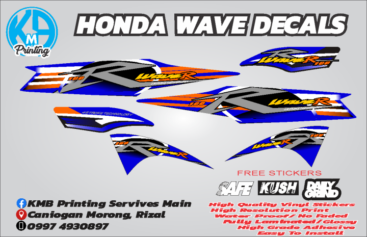 Honda Wave R 100 Sticker Decals Complete Set | Lazada PH
