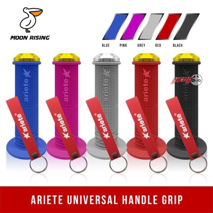 Ariete Handle Grip With Gold Bar End (Alloy) For Motorcycle With Free ...