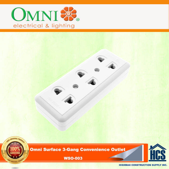 Omni Surface 3-Gang Convenience Outlet 10A 250V WSO-003 | Lazada PH