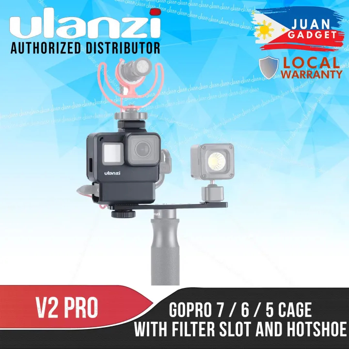Ulanzi V2 Pro GoPro Protective Vlogging Case Housing Cage Frame w Microphone Cold Shoe Bracket ...