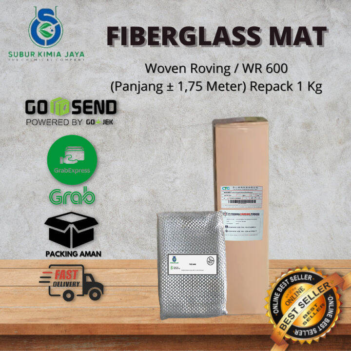 Fiberglass Waterproof / Fiberrglass Matt / Woven Roving / WR 600 1 kg / Serat Fiberglass ...