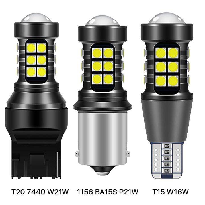 W16W T15 2x White BA15S W21W Led Lamp Auto Backup Reverse Lighting For ...