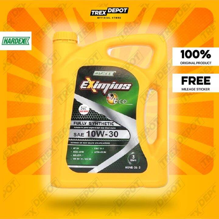 Hardex Eximius Eco Fully Synthetic Engine Oil 10W30 (3L) | Lazada